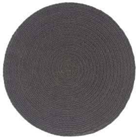 vidaXL Prostírání 6 ks tmavě šedé 38 cm kulaté bavlna