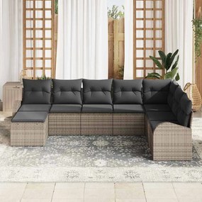 Set pohovek 8 ks Šedá polyratan 3354828