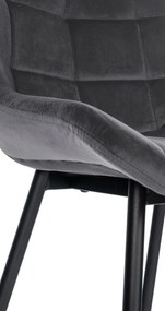 Barová židle Weston samet – tmavě šedá