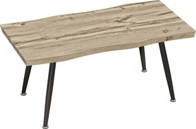 HOMCOM konferenční stolek — moderní dekorační stolek s ocelovými nohami a deskou 4 cm pro obývací pokoj/kancelář/ložnici, 100 × 50 × 45 cm, dub/černá