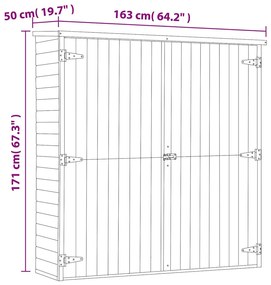 vidaXL Marketos Zahradní kůlna na nářadí 163x50x171 cm impregnovaná borovice