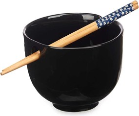 Keramická mísa s hůlkami KINVARA černá