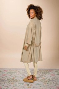 Pip Studio Naomi Kimono Velvet Little Sumo Stripe, pískové (Bavlněné sametové kimono)