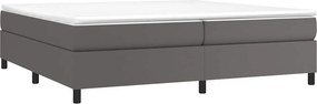 Rám postele s boxspringem šedá 200 x 200 cm umělá kůže 3121069