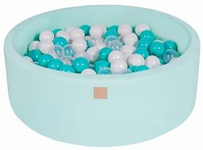 Suchý bazének s míčky 90x30cm s 200 míčky, mintová: bílá, tyrkysová, průhledná