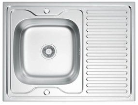 Velazo Dřez 1 komorový s odkapávačem, nerez - VE-8060DN, 80x60 cm