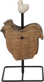 Stojan s malými podtácky ve tvaru slepičky Chick Bei - 11*11*22 cm