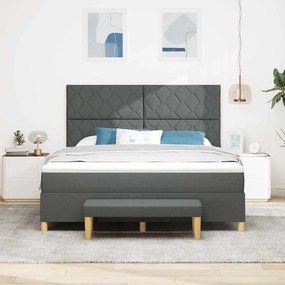 Postel s boxspringem s polštářem Tmavě šedá 200 x 180 cm textil 3344395