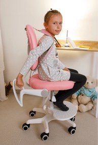 Rostoucí židle s podnoží a šlemi, růžová / bílá, ANAIS