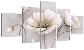 Obraz bílých květin (125x70 cm)