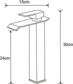 Mexen Apus, vysoká umyvadlová baterie, chromová, 744710-00