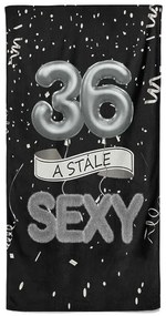 Osuška Stále sexy – černá (věk: 36, Velikost osušky: 70x140cm)
