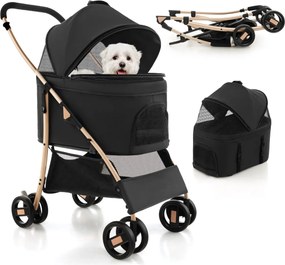 Costway 3 v 1 Psí kočárek psí buggy skládací až 15 kg Vozík pro domácí mazlíčky