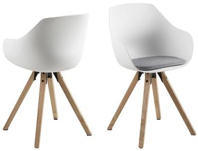 Designová jídelní židle Alphonse bílá / přírodní