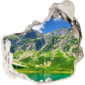Wallmuralia Díra 3D foto tapeta nálepka Jezero v horách 75x75 cm