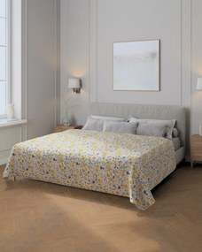 Přehoz na postel 220x260 cm barva žlutá látka pletený vzor, vzorované
