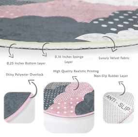 Růžovo-šedý dětský koberec ø 120 cm Comfort – Mila Home