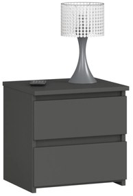 Noční stolek CL2 s 2 zásuvkami grafitově šedý