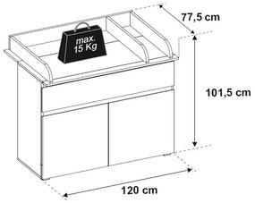 Skříňka s přebalovacím pultem Image, bílá