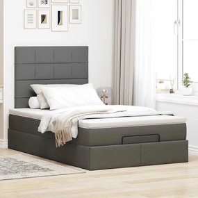 Osmanský rám postele s matrací tmavě šedá 120x200cm textil 3313148