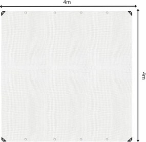 Krycí plachta s oky 4x4 m, 100g PE SPRINGOS GA2181 bílá