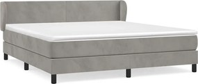 Box spring postel s matrací světle šedá 160x200 cm samet 3127379