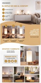 Monzana Sada 2 dotykových lamp Lumo – bílá, 3 úrovně jasu