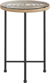 Jídelní stůl Ø 55 cm tvrzené sklo a ocel 319434
