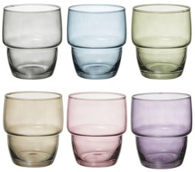 Skleněná sklenice na vodu Colors 280 ml sada 6ks