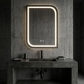 Rea Zone, LED zrcadlo, 60x80 cm, černá matná, HOM-00208