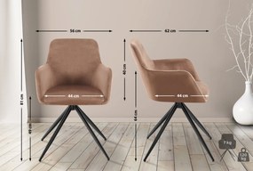 Jídelní židle Olema samet – hnědá
