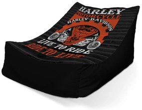 Sablio Sedací vak Lounge Harley-Davidson Live to ride, ride to live - 80 x 95 x 50 cm