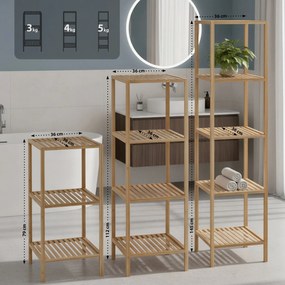Koupelnový regál Zinnien L – přírodní