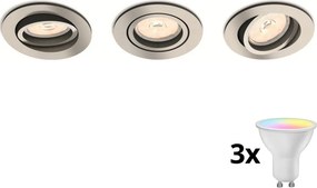 Philips 50393/17/PN-SADA 3x LED RGBW Stm. podhl. svít. 1xGU10/4,8W/230V chrom+DO