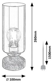 Rabalux 74120 - Stolní lampa TANNO 1xE27/25W/230V dub