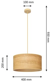 Lustr na lanku ALBA 1xE27/15W/230V pr. 40 cm hnědá