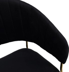 Designové jídelní křeslo, černá Velvet látka/gold chrom zlatý, DASMIN TYP 1