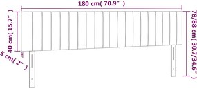 Čelo postele s LED tmavě šedé 180x5x78/88 cm samet 3121911