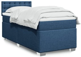 Box spring postel s matrací modrá 90x200 cm textil 3288091