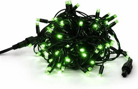 Easy Fix LED světelný řetěz, 5 m, venkovní, zelený, 50 diod, černý kabel, IP44