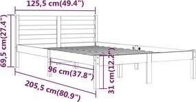 vidaXL Rám postele masivní borovice 120 x 200 cm [810428] Barva: Bílá