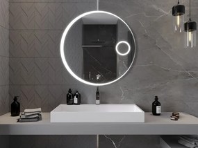 Mexen Ella, LED koupelnové zrcadlo s podsvícením a kosmetickým zrcátkem 90x90 cm, 6000K, ochrana proti zamlžování, 9811-090-090-611-00