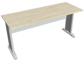 Stůl pracovní rovný 160 cm hl. 60 cm - Hobis Cross CE 1600 Dekor stolové desky: akát, Dekor lamino podnože: šedá, Barva nohou: Stříbrná