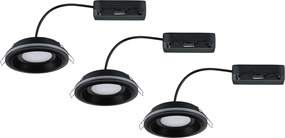 P 92252 LED vestavné svítidlo Sormus 3ks sada IP65 kruhové 100mm 3x4,8W / 1,5W / 230V 3000K černá - PAULMANN