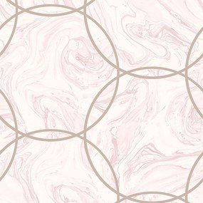 Geometrická vliesová tapeta růžový mramor 105756, Formation, Graham & Brown