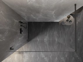 Mexen Lunar sprchová stěna levá 110 x 200 cm, 8mm čiré sklo, broušený grafit, 830-110-000-66-00-L
