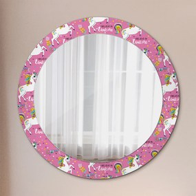 Kulaté dekorativní zrcadlo na zeď Magic unicorn fi 70 cm