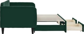 Válenda s přistýlkou a zásuvkami tmavě zelená 80 x 200 cm samet 3197106
