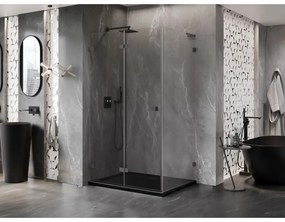 Mexen Lunar-F L, skládací sprchový kout levý 100 x 70 cm, 8mm čiré sklo, grafitový profil, 836L-100-070-95-00-L