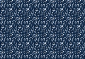 Fototapeta - Květinový vzor na modrém pozadí (245x170 cm)